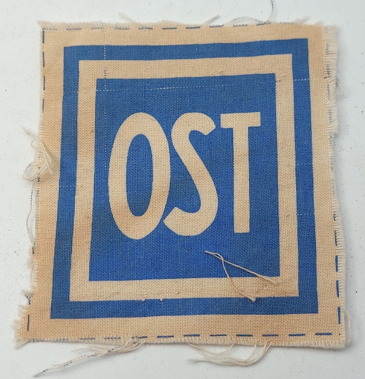 Holocaust FORCED LABOR workers eastern OST patch Ostarbeiter