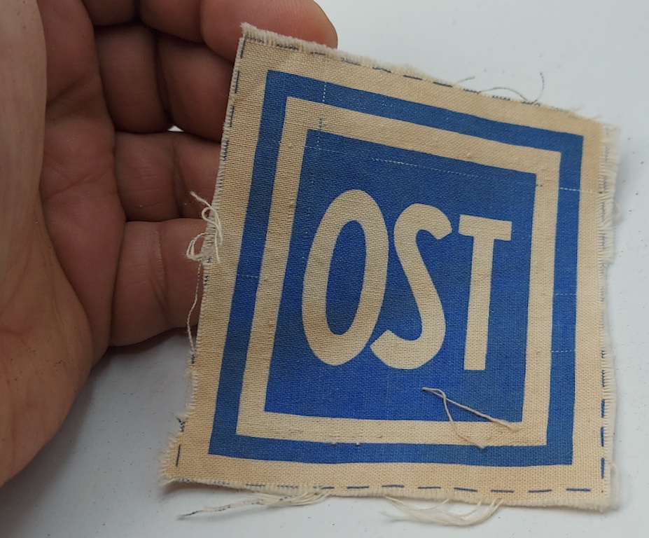 Holocaust FORCED LABOR workers eastern OST patch Ostarbeiter