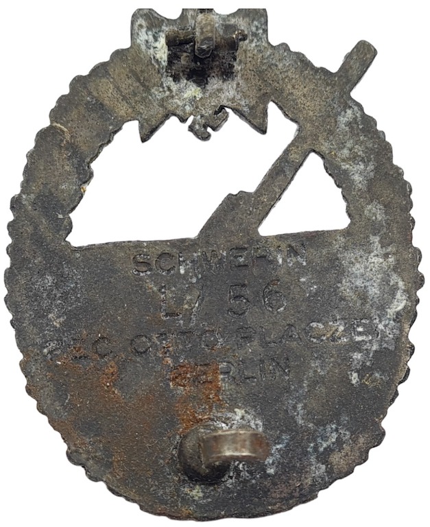 WW2 German Nazi Kriegsmarine Navy Coastal Artillery Badge by Schwerin