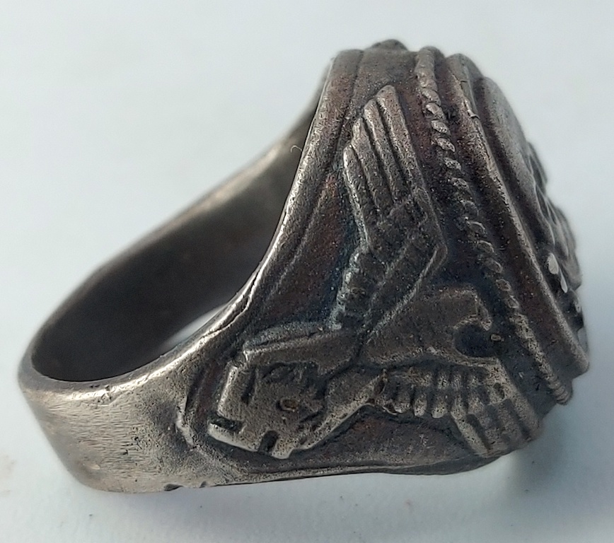 WW2 German Nazi Waffen SS Totenkopf skull ring