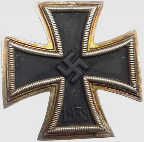 WW2 German Nazi Iron Cross medal 1st Class award unmarked Waffen SS ...