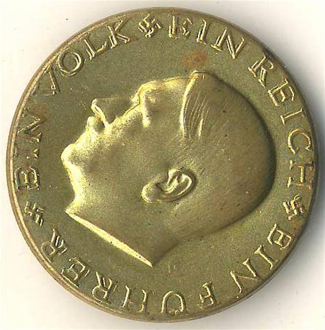 WW2 GERMAN NAZI NSDAP HITLER PARTISAN TINY PIN FUHRER GOLD