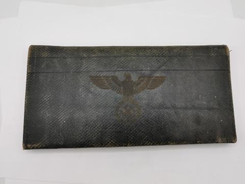 WW2 GERMAN NAZI RARE NSDAP LEADER'S WALLET WITH GERMANY MONEY - EAGLE STAMP