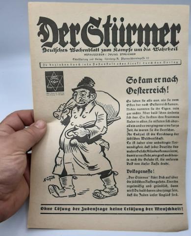 1930s German Nazi DER STURMER PROMO WALL POSTER ANTI JEWISH ANTISEMITIC ...