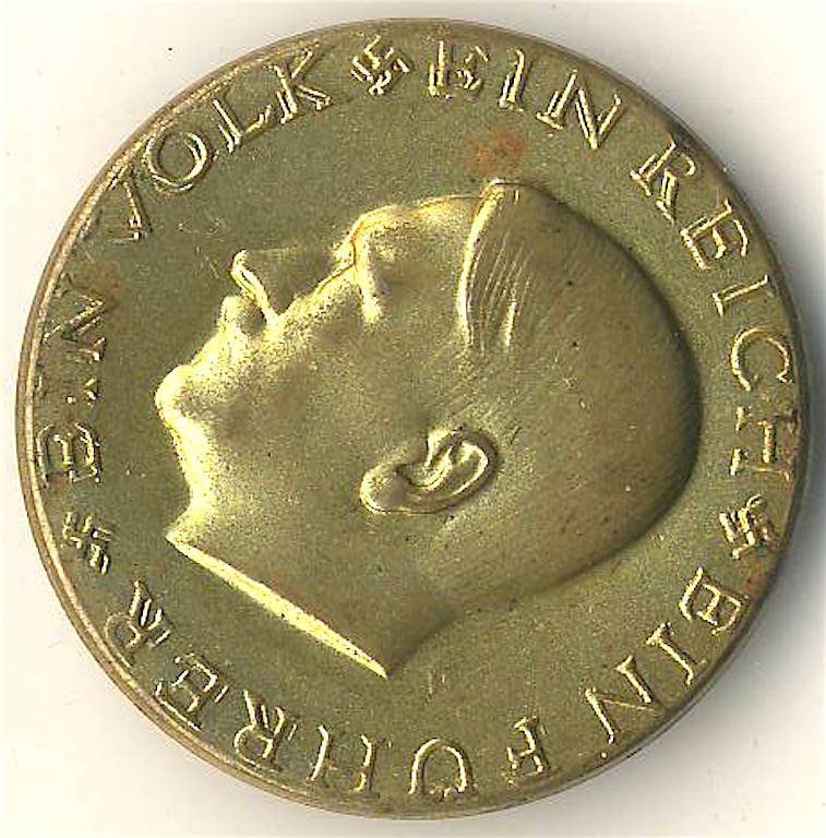 WW2 GERMAN NAZI NSDAP HITLER PARTISAN TINY PIN FUHRER GOLD