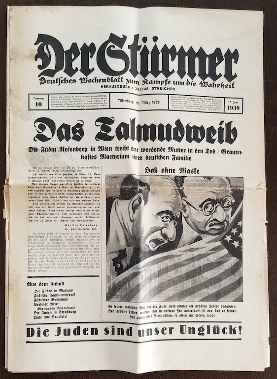 WW2 GERMAN NAZI RARE MOST INFAMOUS ANTI-SEMITIC ANTI-JEWISH GERMAN ...