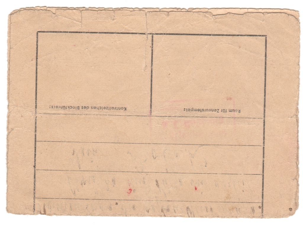 WW2 GERMAN NAZI CONCENTRATION CAMP AUSCHWITZ INMATE PERSONAL LETTER