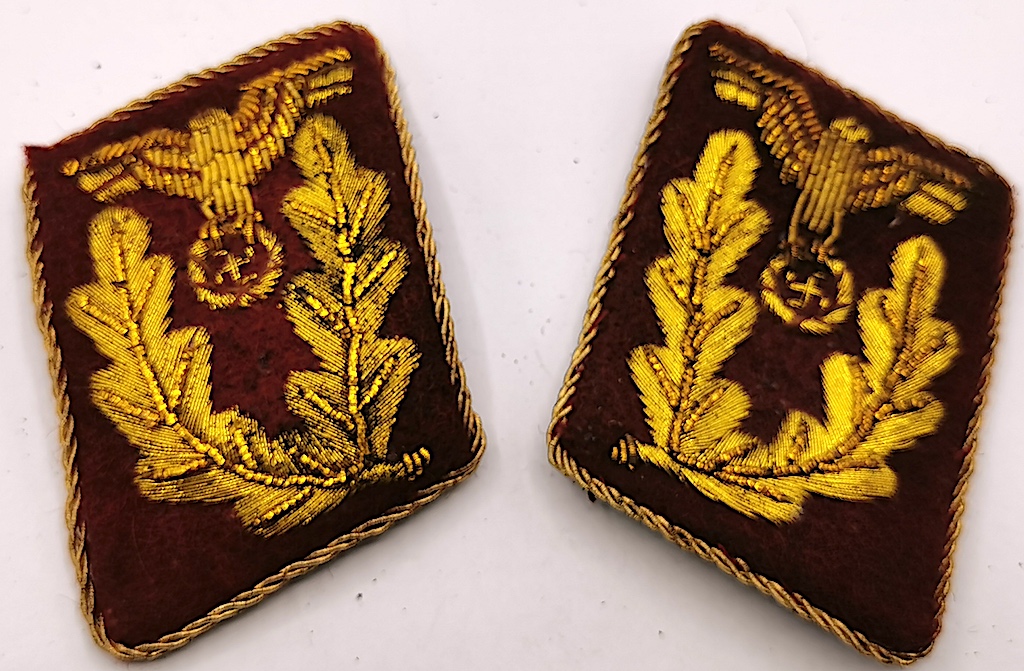 WW2 GERMAN NAZI HIGH RANK NSDAP OFFICER COLLAR TAB SET TUNIC REMOVED ...