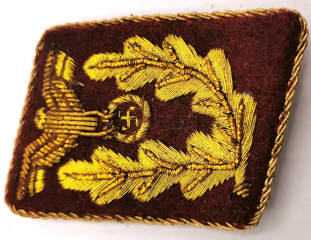 WW2 GERMAN NAZI HIGH RANK NSDAP OFFICER COLLAR TAB SET TUNIC REMOVED ...