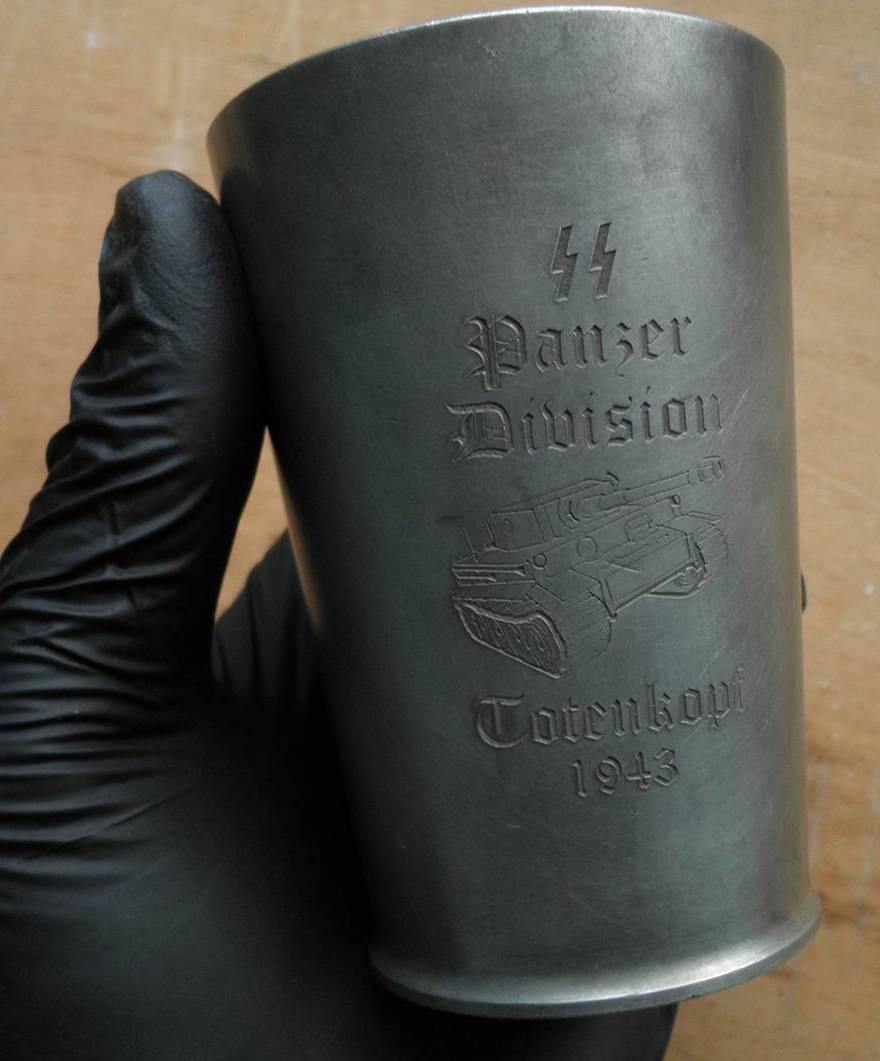 WW2 GERMAN NAZI WAFFEN SS PANZER GRENADIER TOTENKOPF TIGER TANK MUG CUP