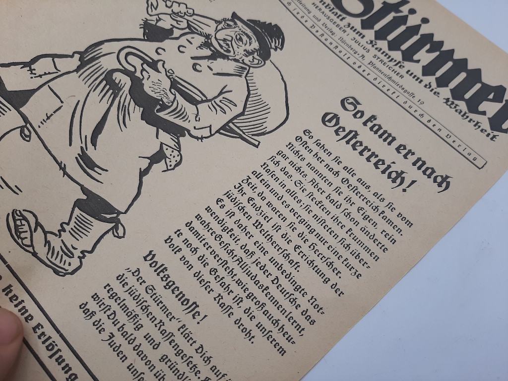 1930s German Nazi DER STURMER PROMO WALL POSTER ANTI JEWISH ANTISEMITIC ...