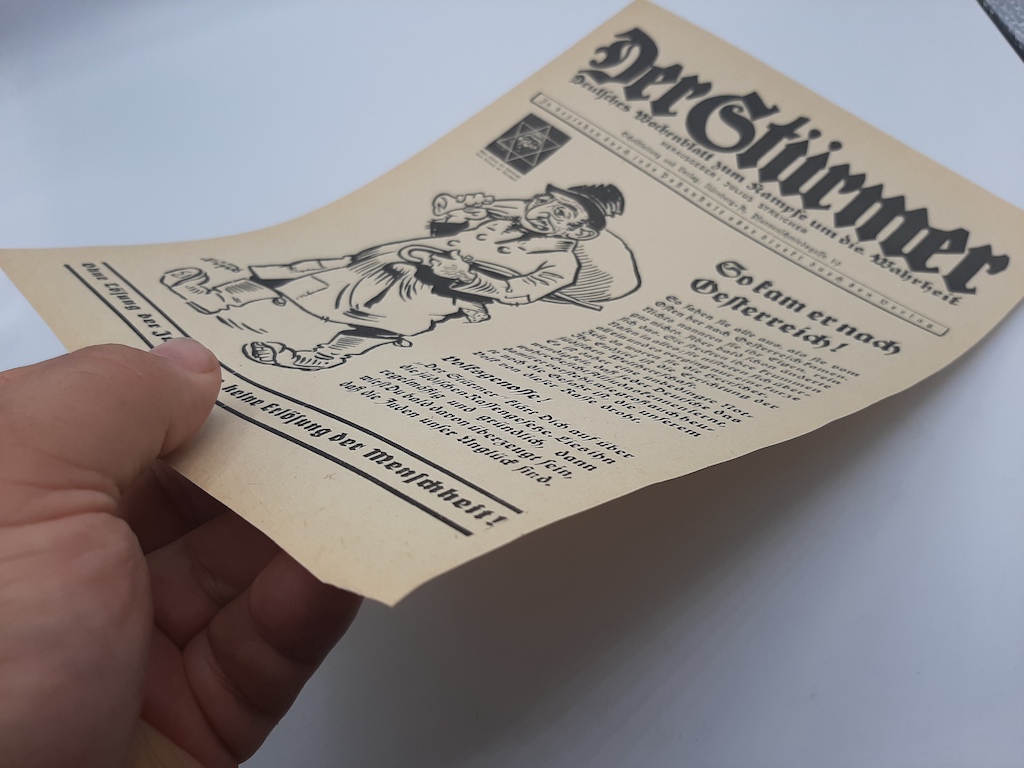 1930s German Nazi DER STURMER PROMO WALL POSTER ANTI JEWISH ANTISEMITIC ...