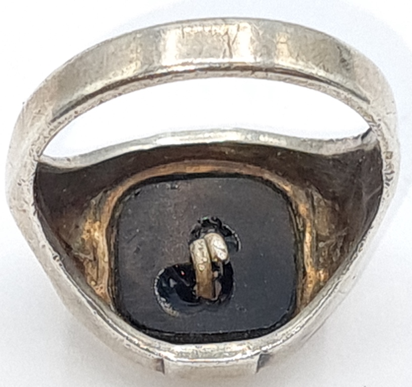 Waffen SS totenkopf skull silver ring with ID number of the SS owner ...