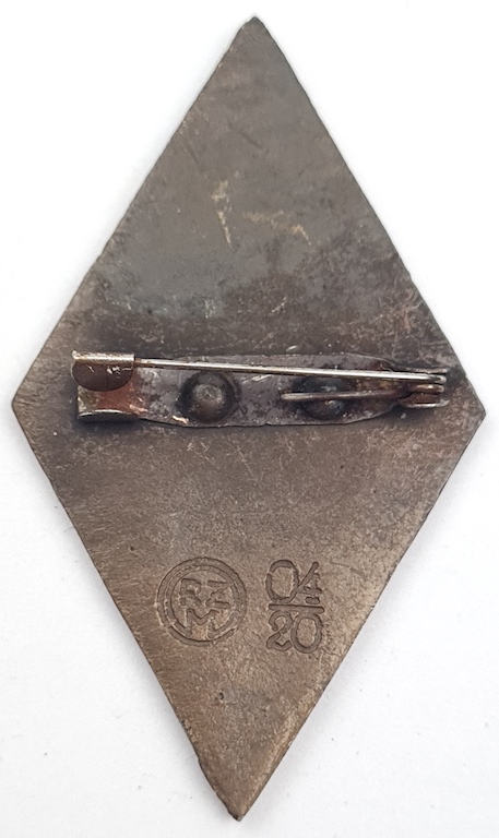 WW2 German Nazi Hitler Youth HJ sports fest diamond pin badge by RZM