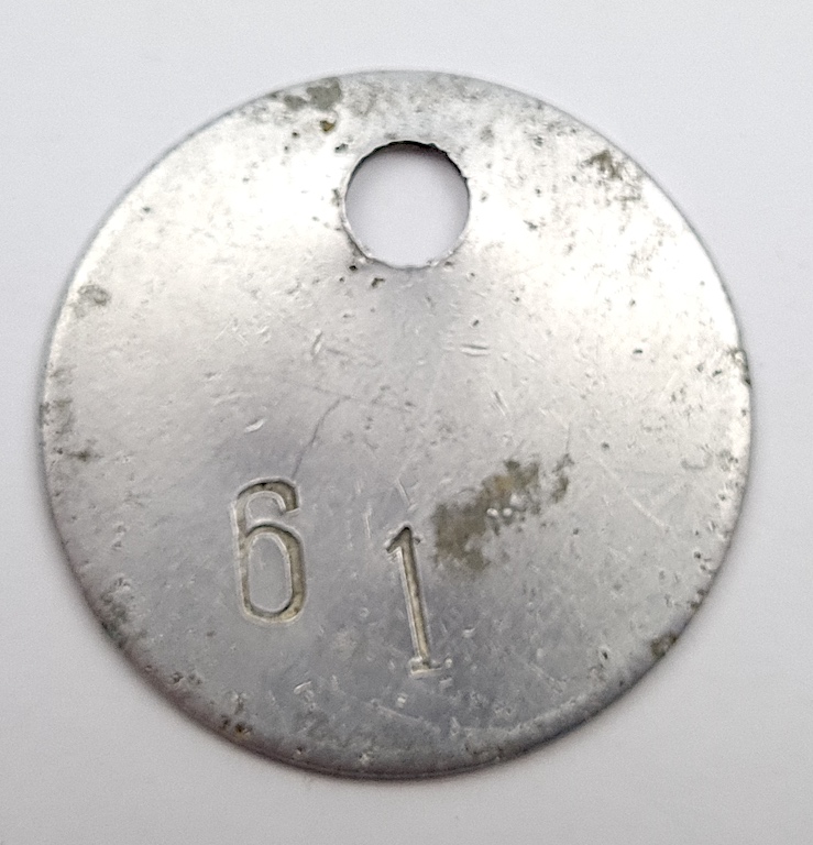WW2 German Nazi Waffen SS metal plate cloth tag token numbered