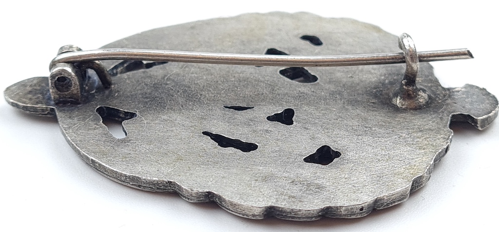 WW2 German Third Reich 1937 SA sports pin badge marked on the back rzm